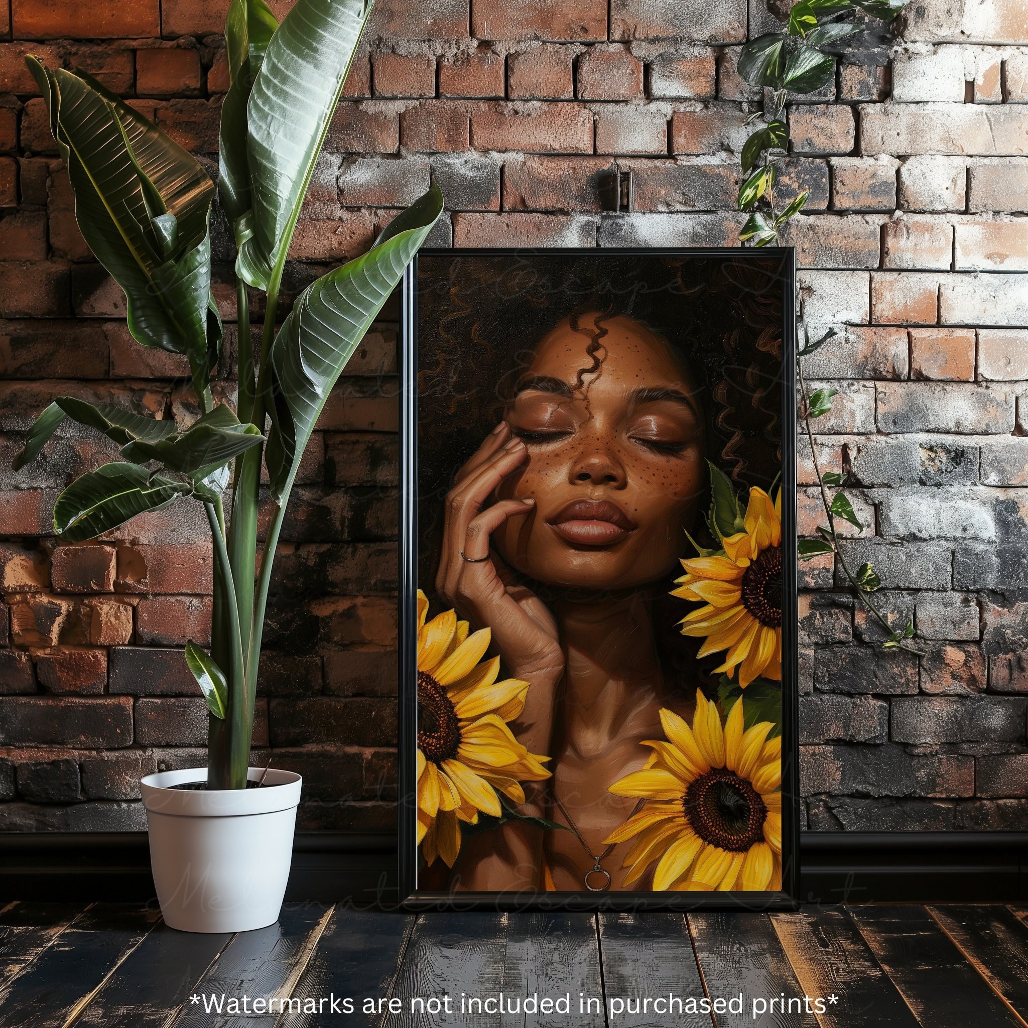 SERENITY Black Woman Wall Art Digital, Black Girl Magic Art, Black Women Art Prints, African ...