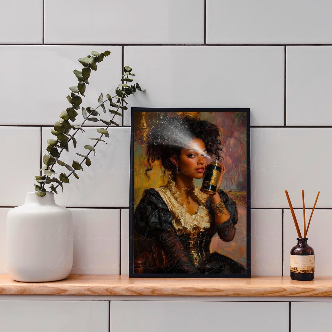 STINKY | Funny Black Bathroom Art, African American Woman Wall Art ...
