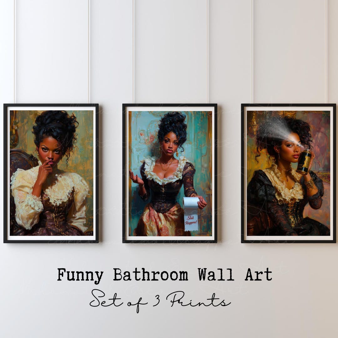 TAKE A SEAT | Funny Black Bathroom Art, African American Woman Wall Art ...
