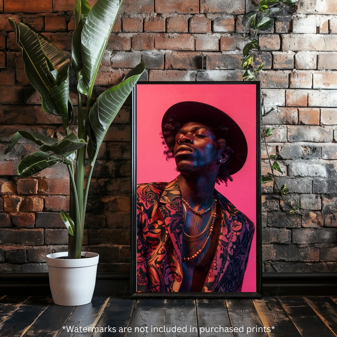 UPTOWN FUNK | Black Man Wall Art Digital, Black Men Poster Art, Gay ...