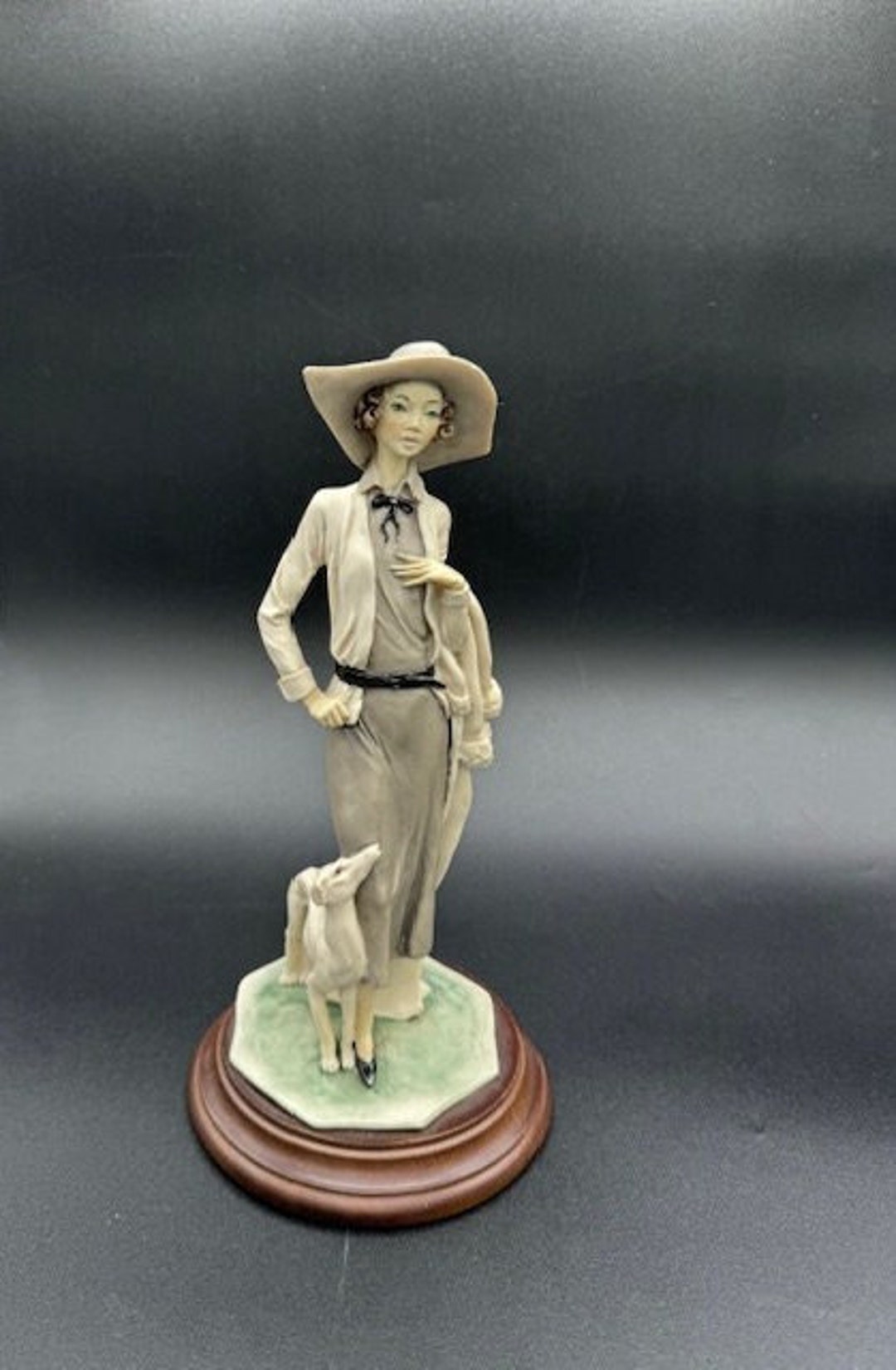 Vittorio Tessaro Signed Figurine, Made in Italy. Lady W/ Dog. - Etsy