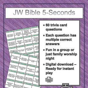 JW Bible 5-seconds Game for Family Worship Night - Etsy