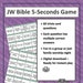 JW Bible 5-seconds Game for Family Worship Night - Etsy