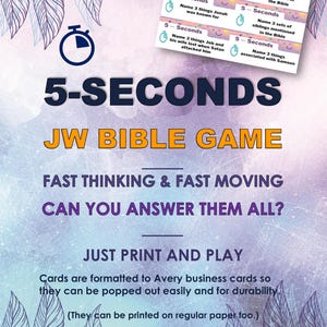 JW Bible 5-seconds Game for Family Worship Night - Etsy