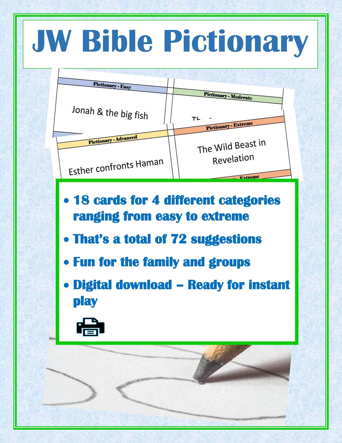 JW Bible Pictionary Game for Family Worship Night - Etsy