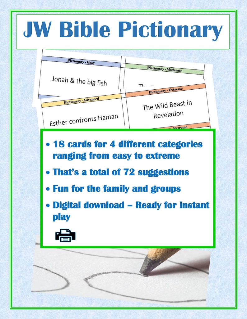JW Bible Pictionary Game for Family Worship Night - Etsy