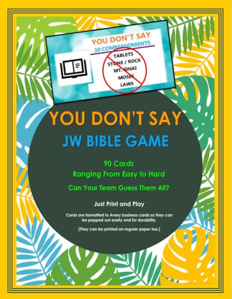 JW Printable Bible Game – You Don't Say - Family Worship Activity ...
