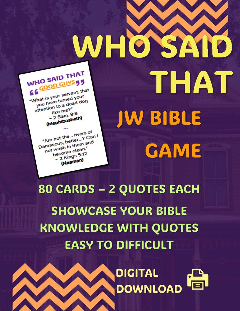 JW Bible Who Said That Game for Family Worship Night - Etsy