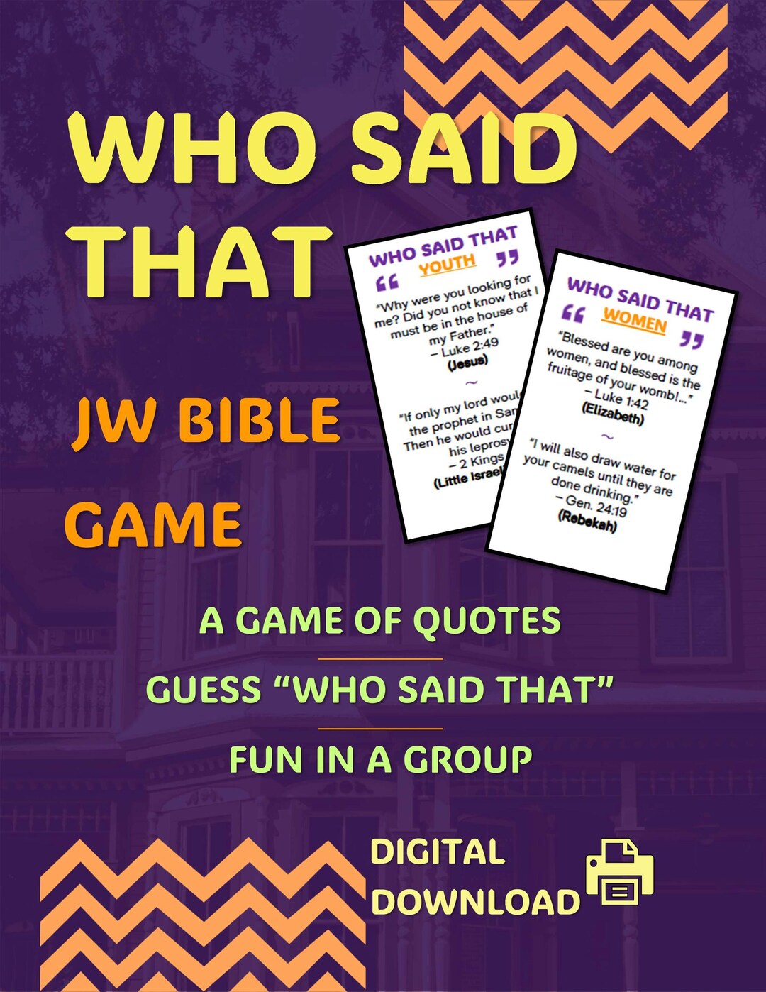 JW Bible Who Said That Game for Family Worship Night - Etsy