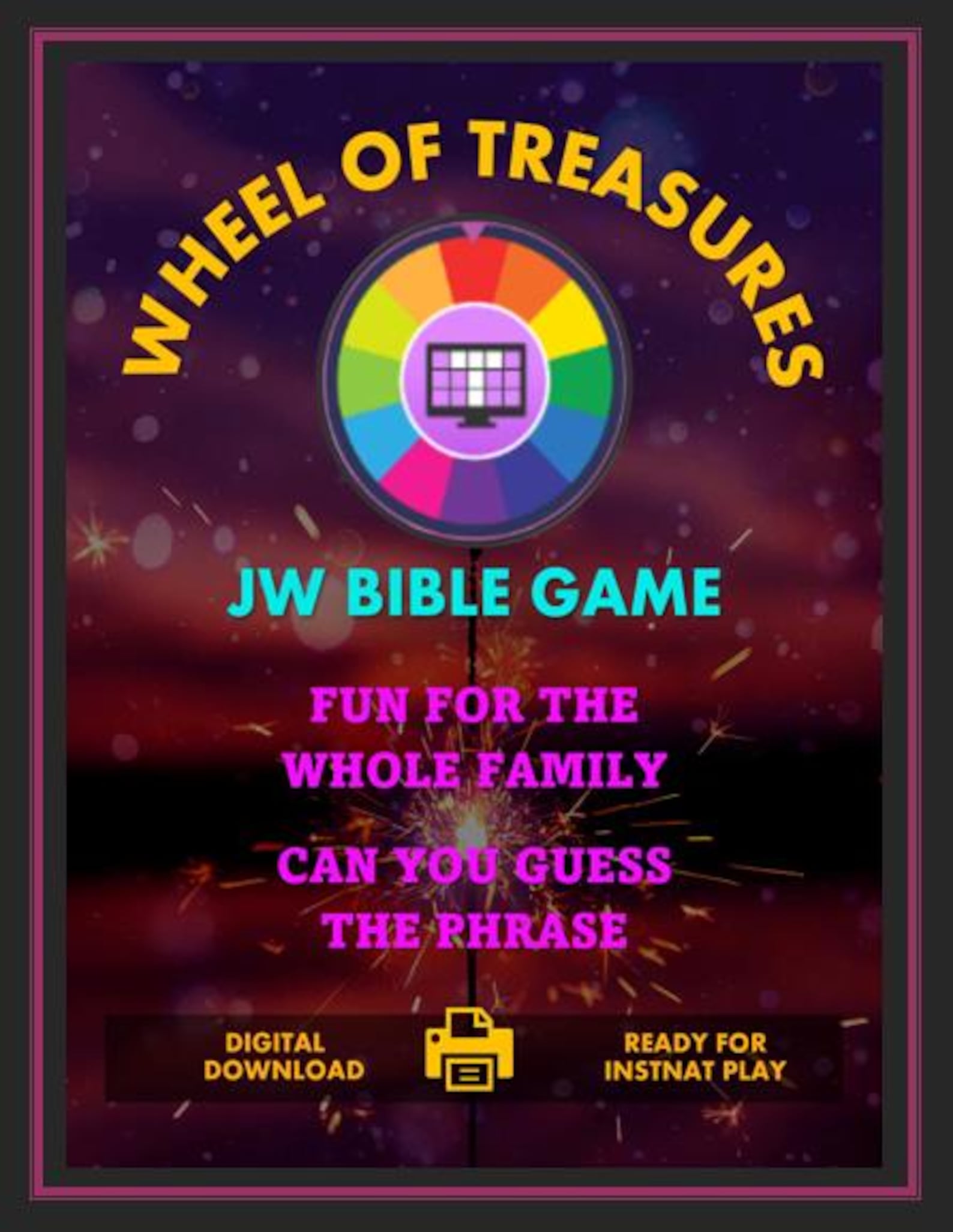 JW Printable Bible Game - Wheel of Treasures – Family Worship Activity ...