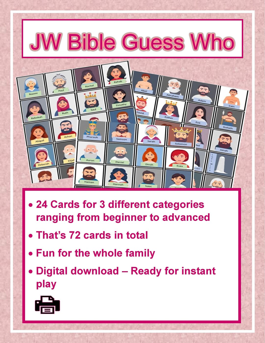 JW Bible Guess Who Game for Family Worship Night - Etsy