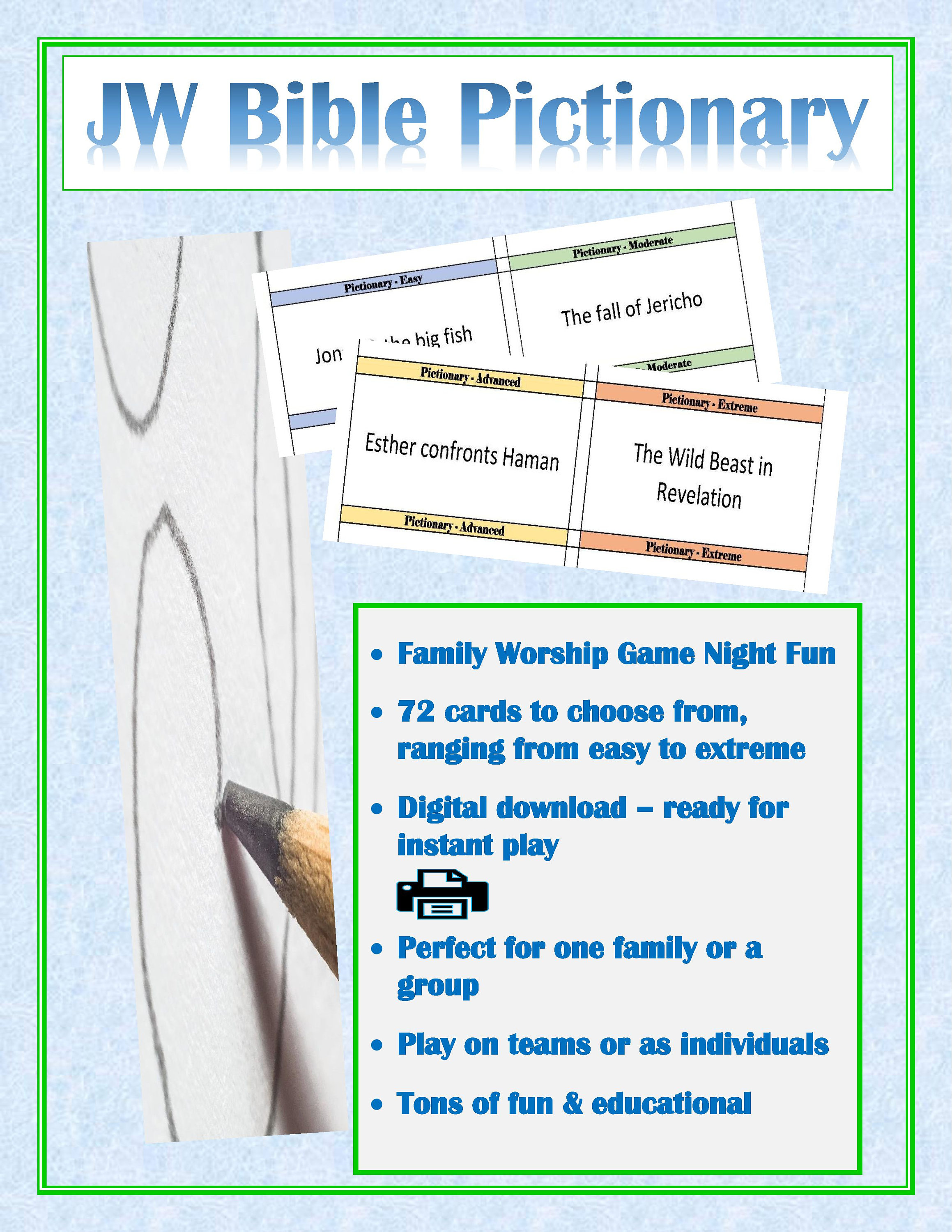 JW Bible Pictionary Game for Family Worship Night - Etsy