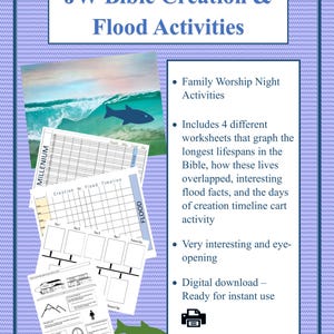 JW Bible Creation & Flood Activities and Worksheets for Family Worship ...