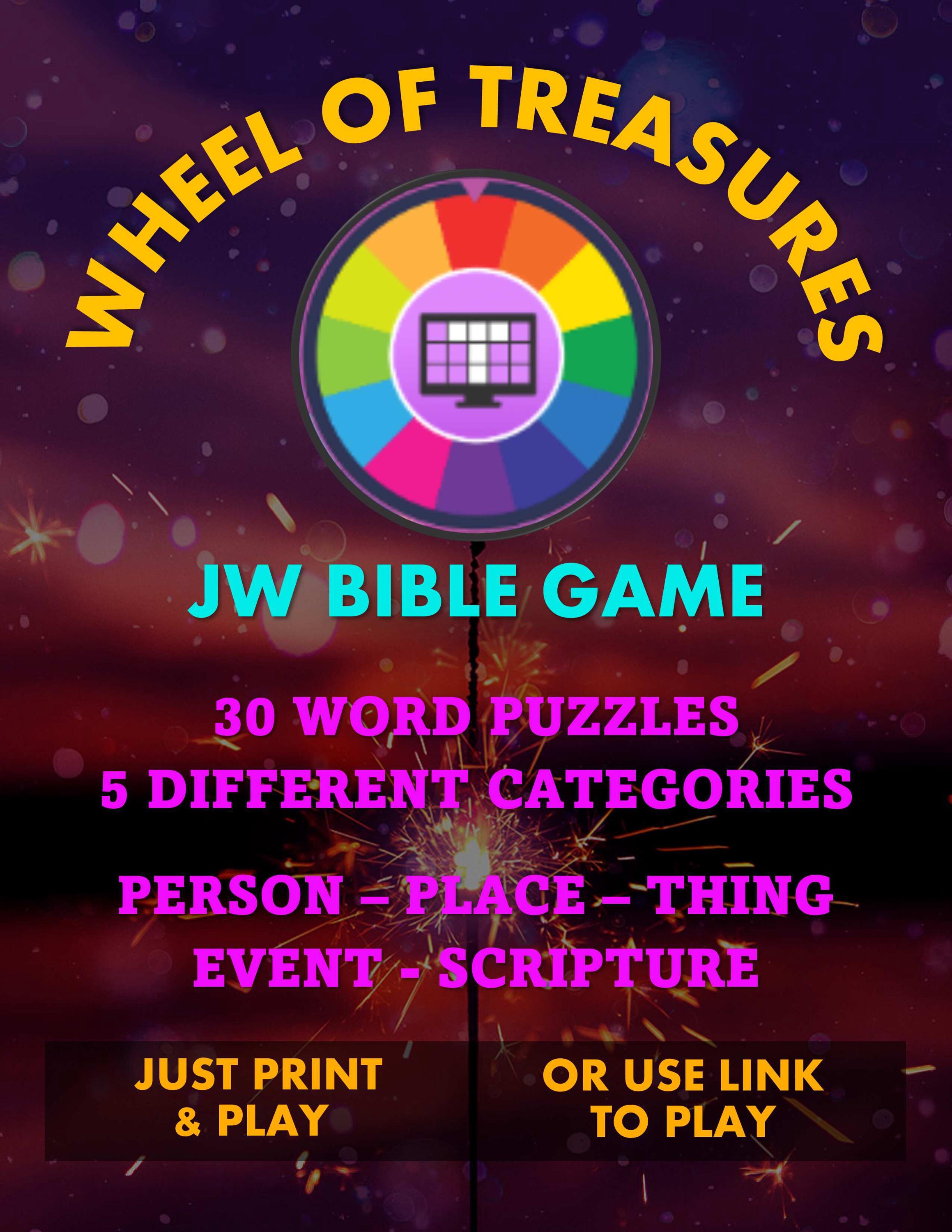 JW Bible Wheel of Treasures Game for Family Worship Night - Etsy
