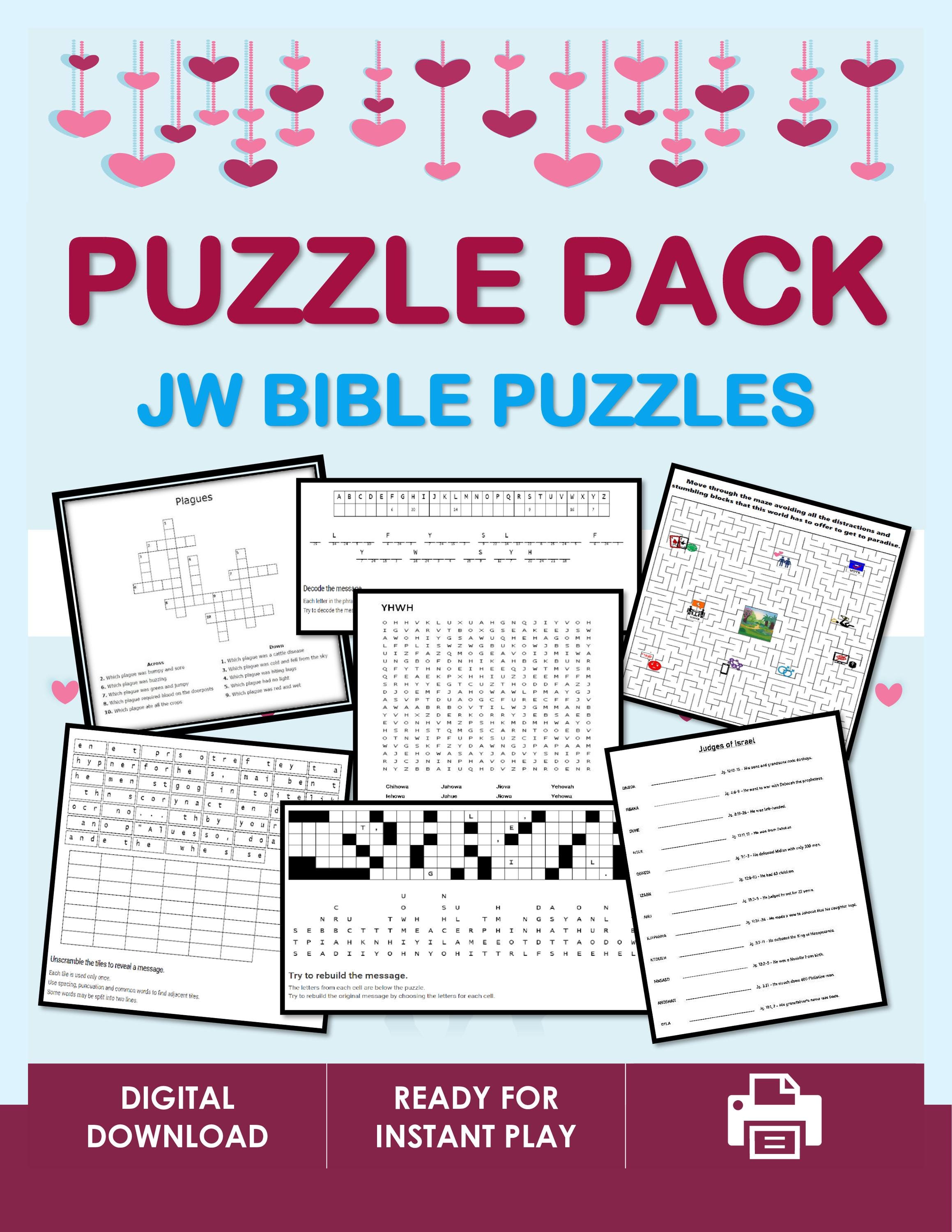 JW Bible Puzzle Pack for Family Worship Night - Etsy