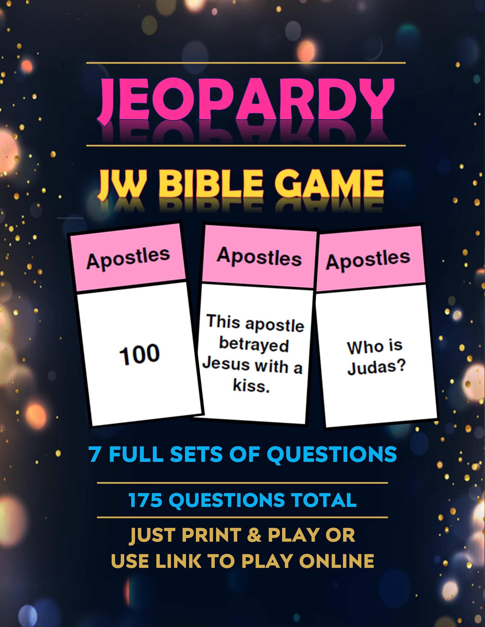 JW Bible Jeopardy Game for Family Worship Night - Etsy