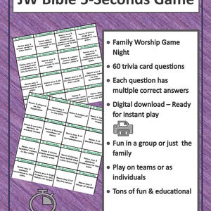 JW Bible 5-seconds Game for Family Worship Night - Etsy