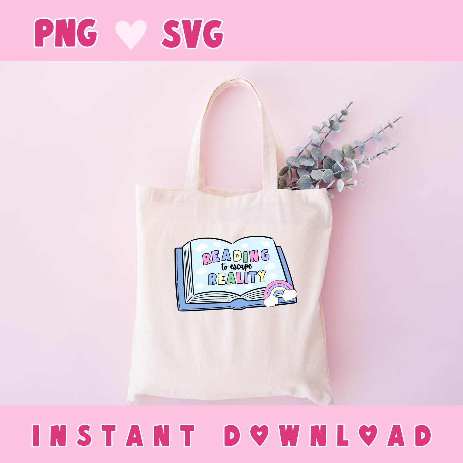 Reading to Escape Reality SVG PNG Design, Cute Bookish Design for ...