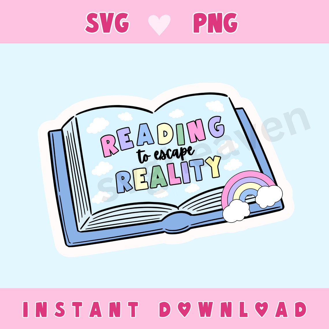 Reading to Escape Reality SVG PNG Design, Cute Bookish Design for ...