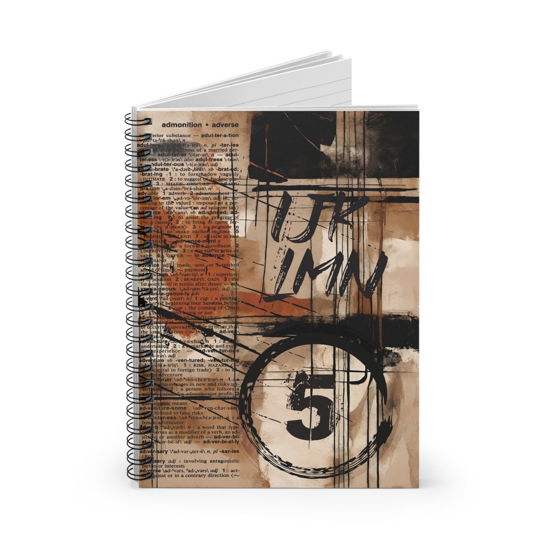 SIMB Spiral Notebook Grungy Art Design 03 Ruled Line One-of-a-kind - Etsy