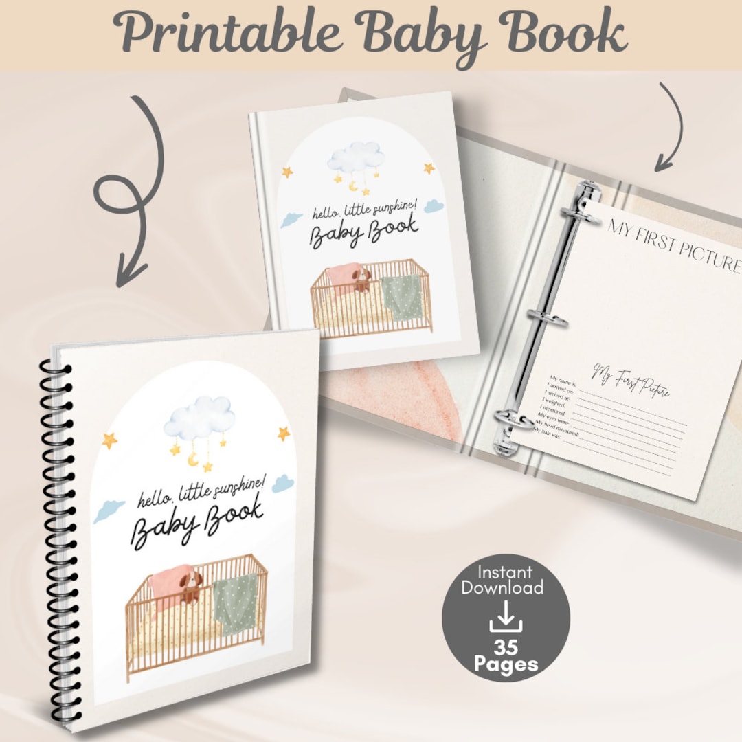 Baby Book Printable, Baby Milestone Book, Memory Book, Baby Book Pages ...