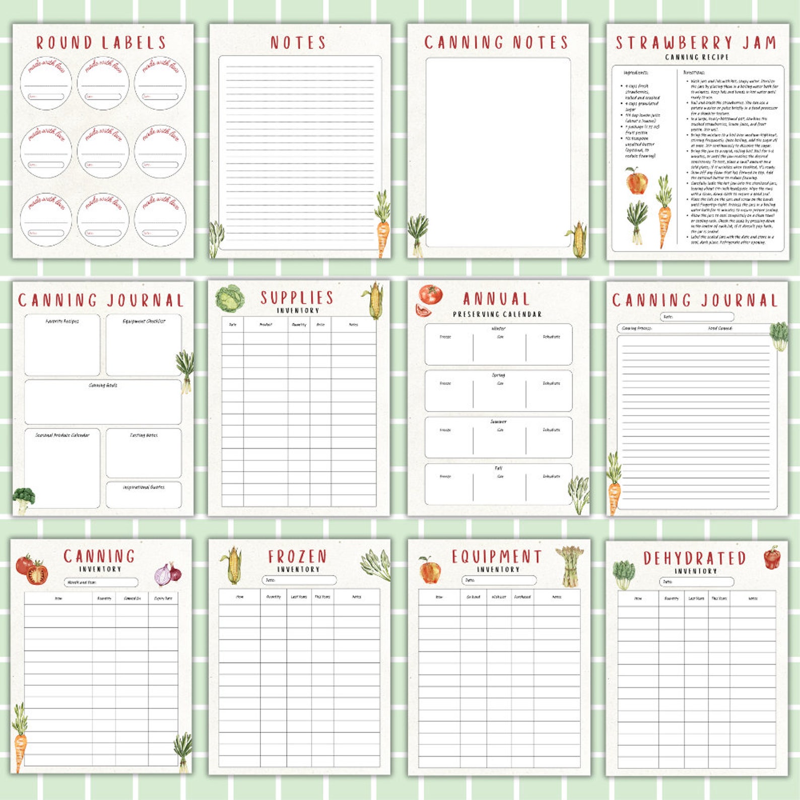 Canning Journal Printable, Canning Planner, Homestead Planner, Pantry ...