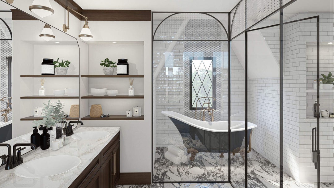 Bathroom Interior Design, Bathroom 3D Rendering, 3D Architectural ...