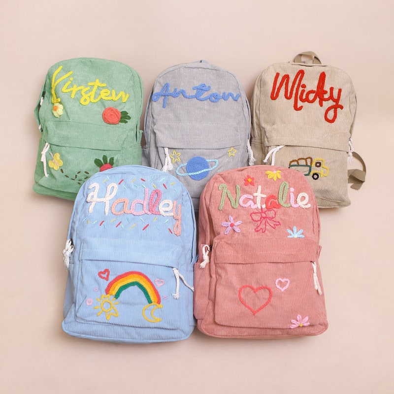 Embroidered Backpack - Etsy