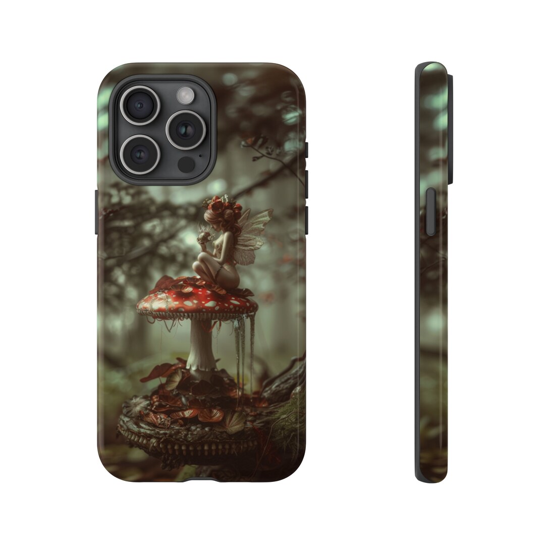 Fairy Girl With Flowers on Mushroom Tough Phone Cases, iPhone Case ...