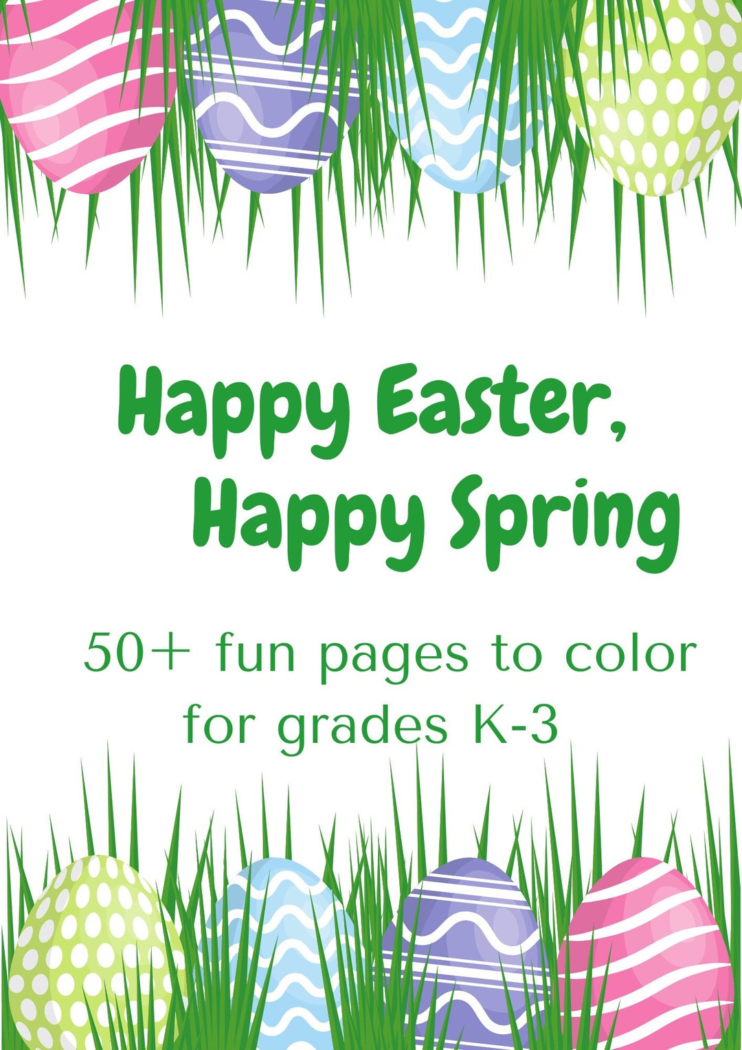 Happy Easter, Happy Spring Coloring Book Pages Coloring Sheets ...