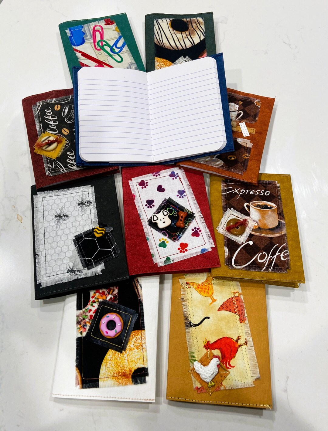 Mini Notepad, Mini Fabric Notepad, Fabric Notes, Note Pad, Handcrafted ...