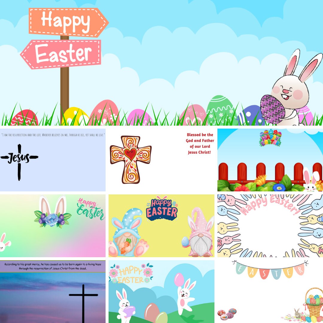 Zoom Virtual Backgrounds Easter Bundle of 40 Cute & Traditional ...