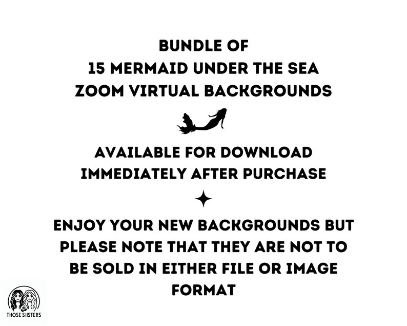Zoom Virtual Background Bundle Mermaid Under the Sea Fantasy Theme for ...