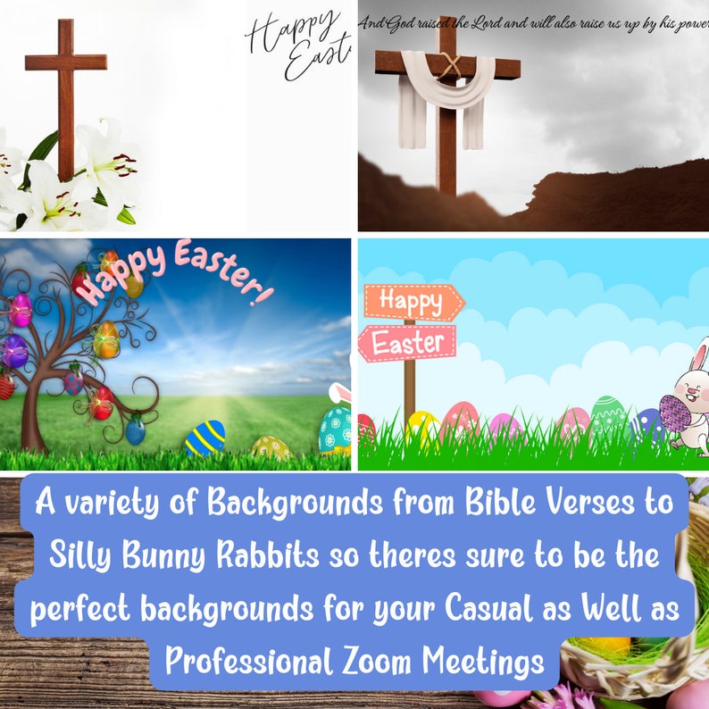 Zoom Virtual Backgrounds Easter Bundle of 40 Cute & Traditional ...