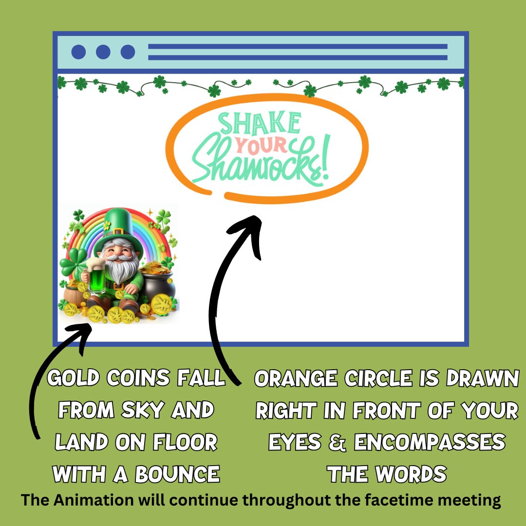 Zoom Animated Virtual Background Bundle St Patricks Day Green Gnomes ...