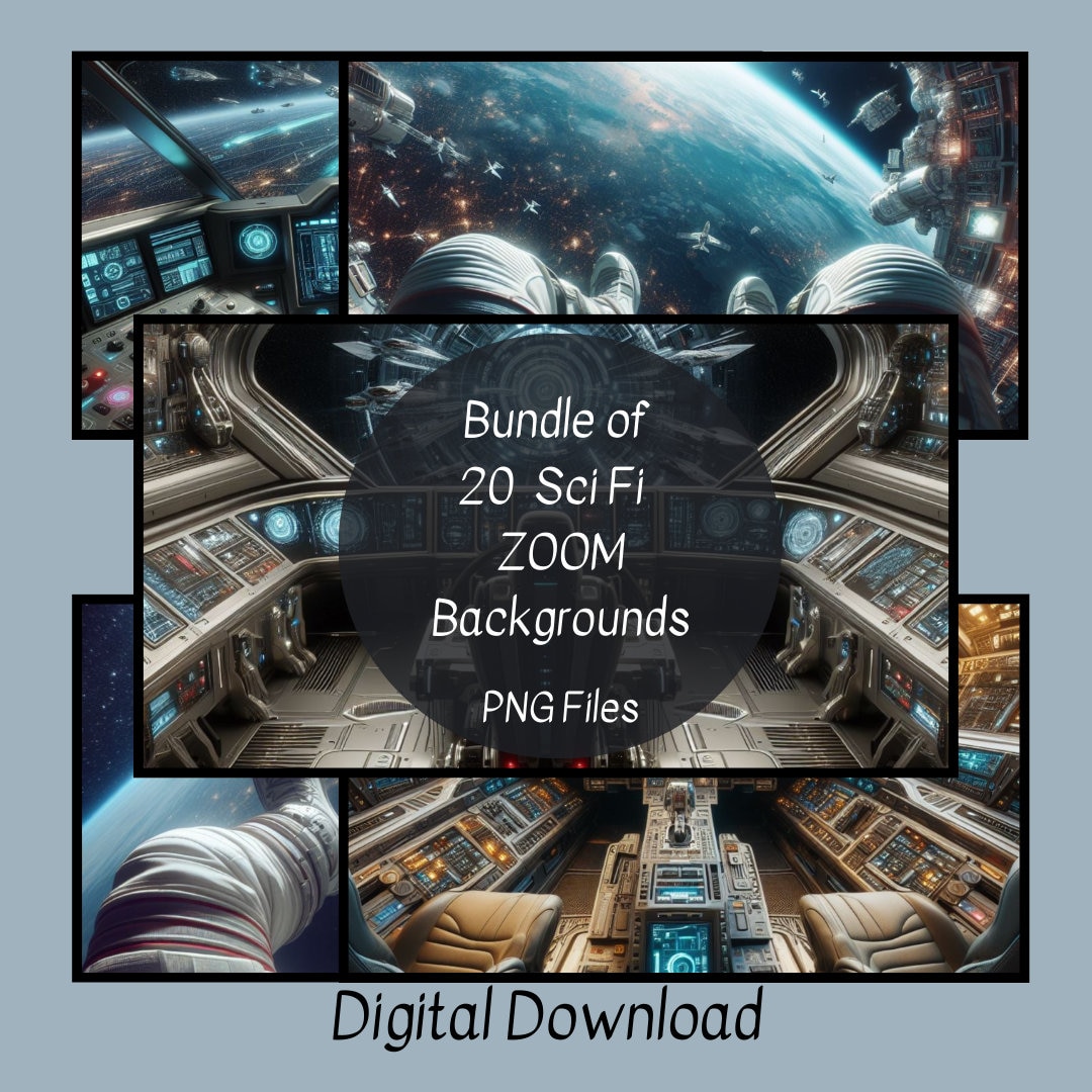 Zoom Background Bundle Virtual Sci Fi Theme Spaceship Backgrounds ...