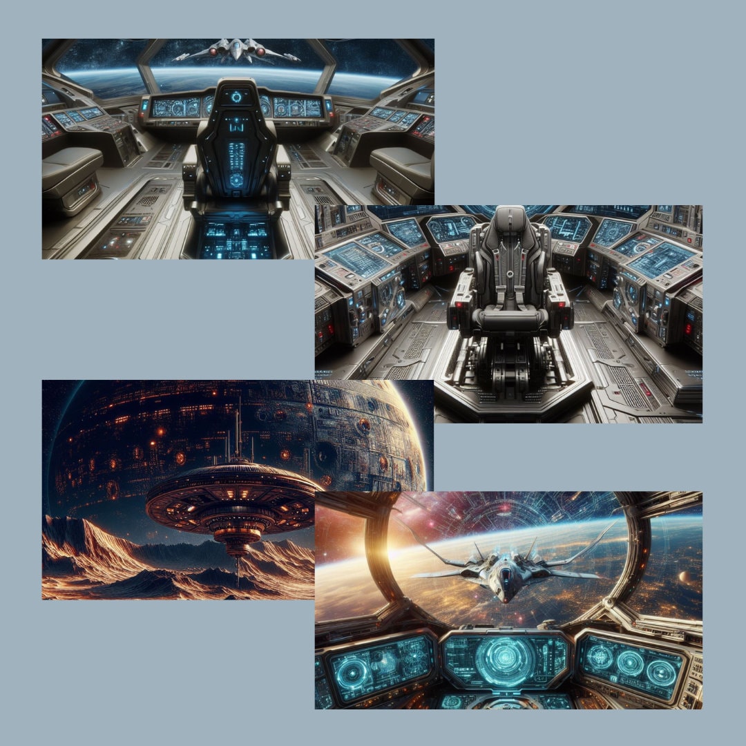 Zoom Background Bundle Virtual Sci Fi Theme Spaceship Backgrounds ...