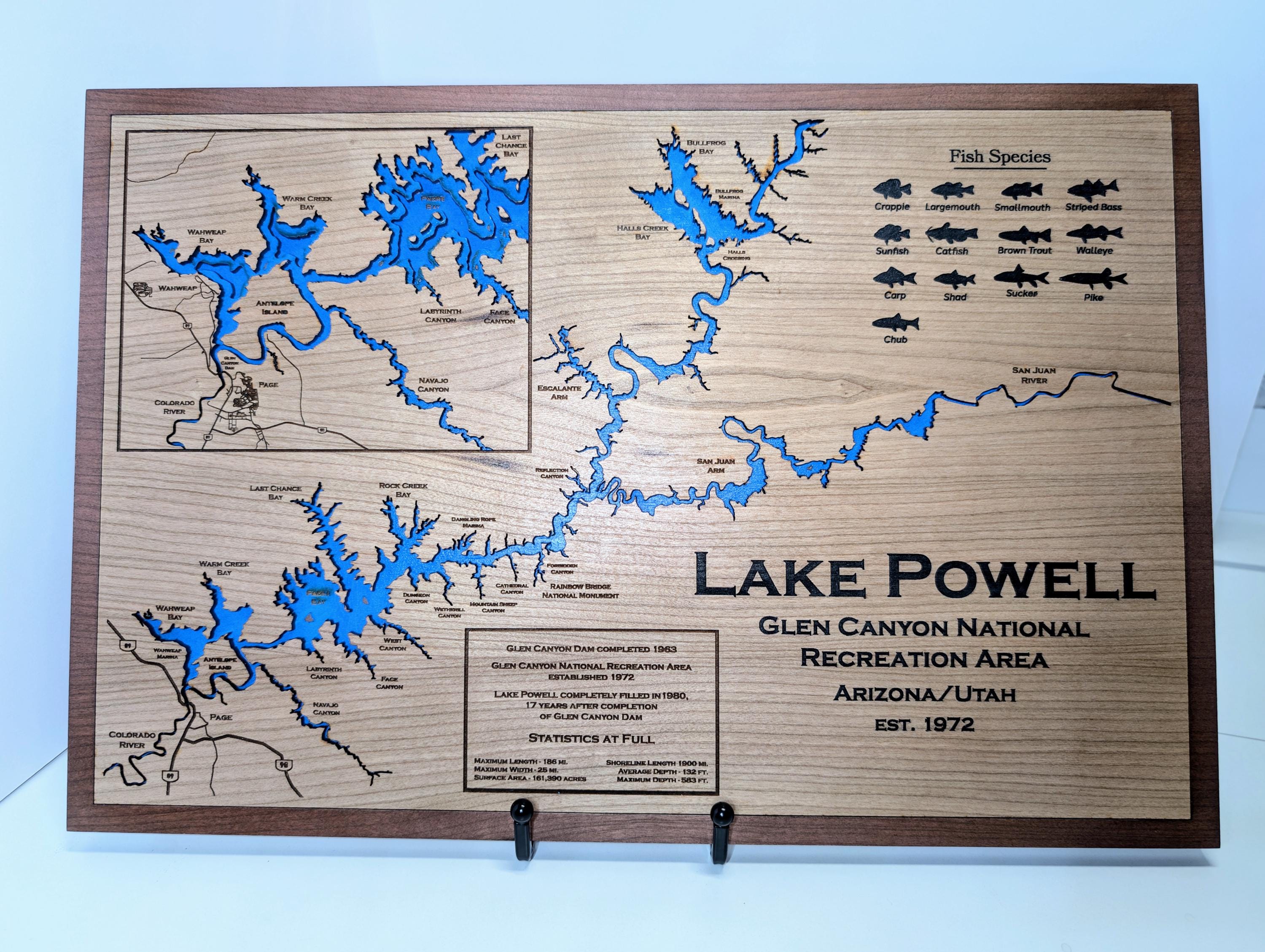 Multi-layer Wood Map of Lake Powell - Home Decor - Wall Hanging - Etsy