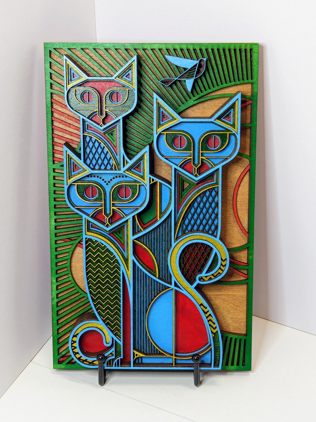 Multilayer 3 Cats Wood Art Wall Hanging Home Decor - Etsy