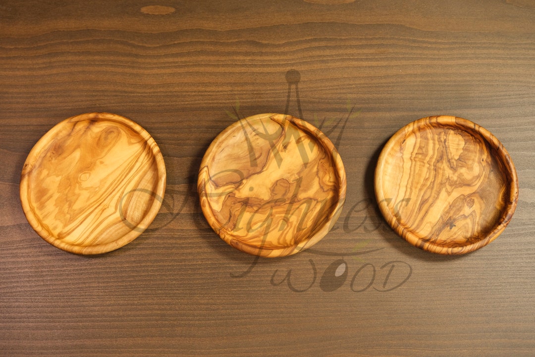 Wood Plate Appetizers, Small Plate Olive Wood, Round Wooden Plates ...