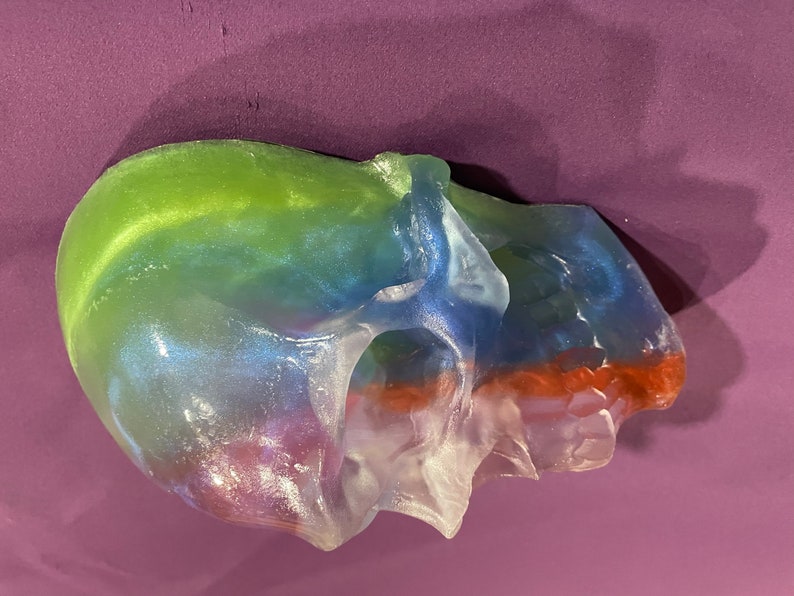 Life Size Human Skull Replica Rainbow Resin Skull Gothic and Dark ...