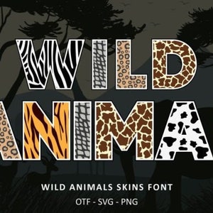 Wild Animals Skins Font | Wild Animals Font | Animal Print Font | Wild ...