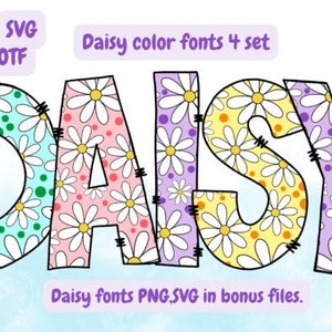 Daisy Font | Daisy Inspired Font | Font | SVG | Daisy Text | Digital ...