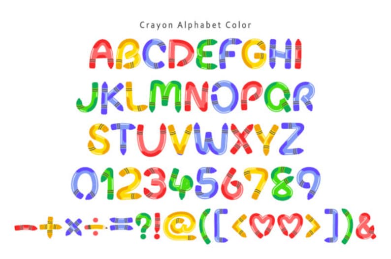 Crayon Alphabet Font | Alphabet | Crayon Inspired Font | Crayon ...