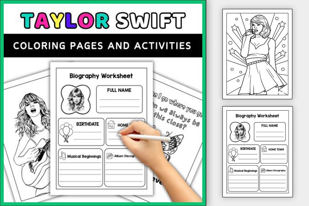 Taylor Swift Coloring Pages and Activities Taylor Swift Coloring Pages ...