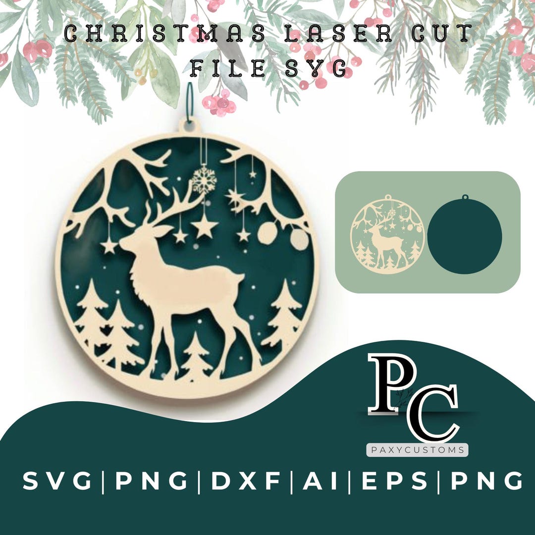 Christmas Laser Cut File SVG Christmas Decoration Christmas Gifts ...