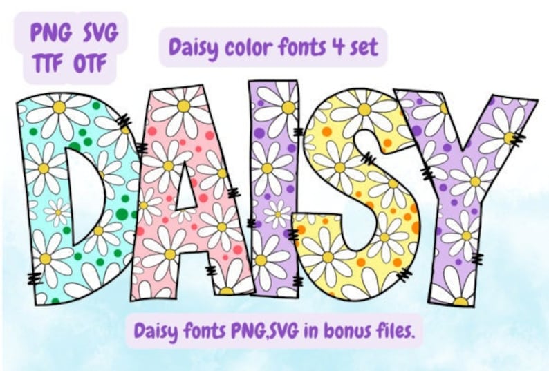 Daisy Font | Daisy Inspired Font | Font | SVG | Daisy Text | Digital ...