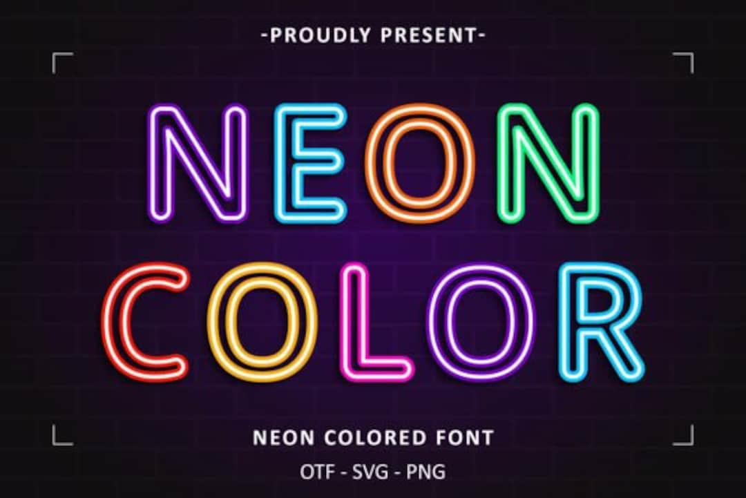 Neon Colored Font | Neon Font | Neon Text | Neon Colored Text | Font ...
