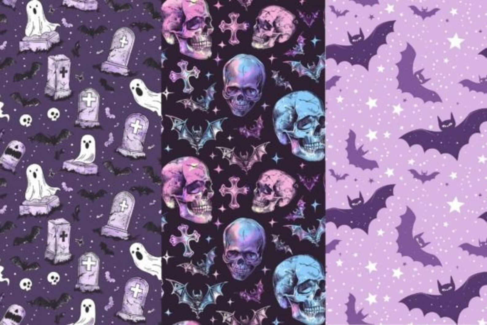Pastel Goth Lilac Seamless Patterns | Pastel Goth Patterns | Seamless ...