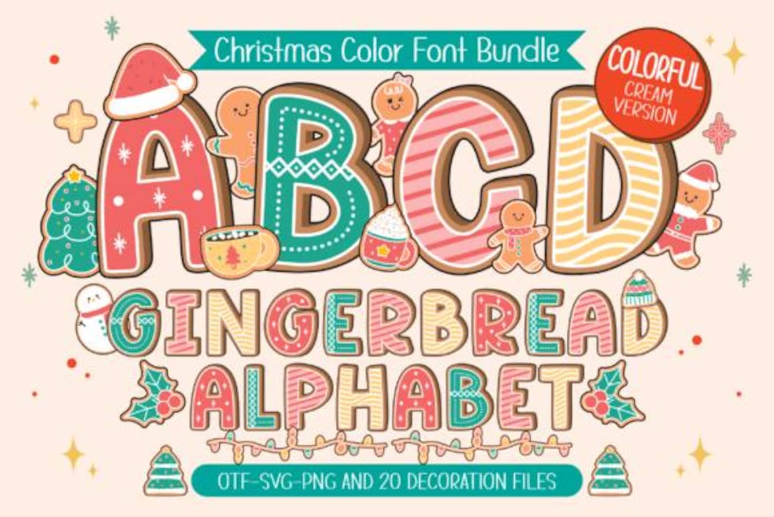 Gingerbread Font Gingerbread Inspired Font Christmas Font Festive Font ...
